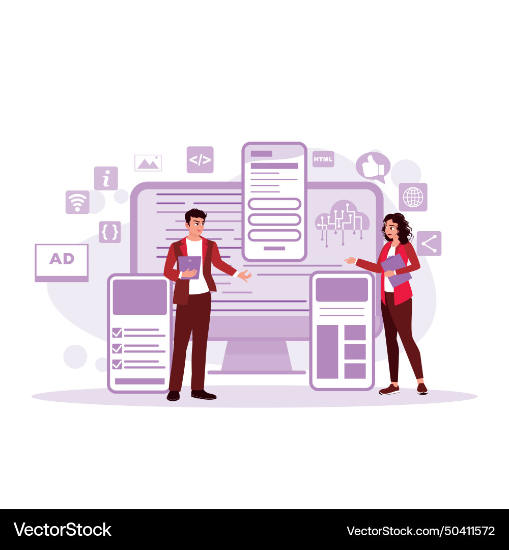 A young woman who creates custom design Royalty Free Vector