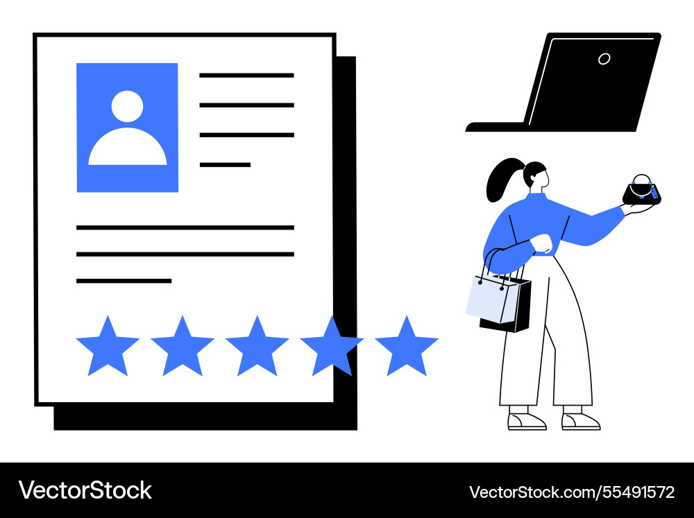 Customer feedback profile with rating stars Vector Image