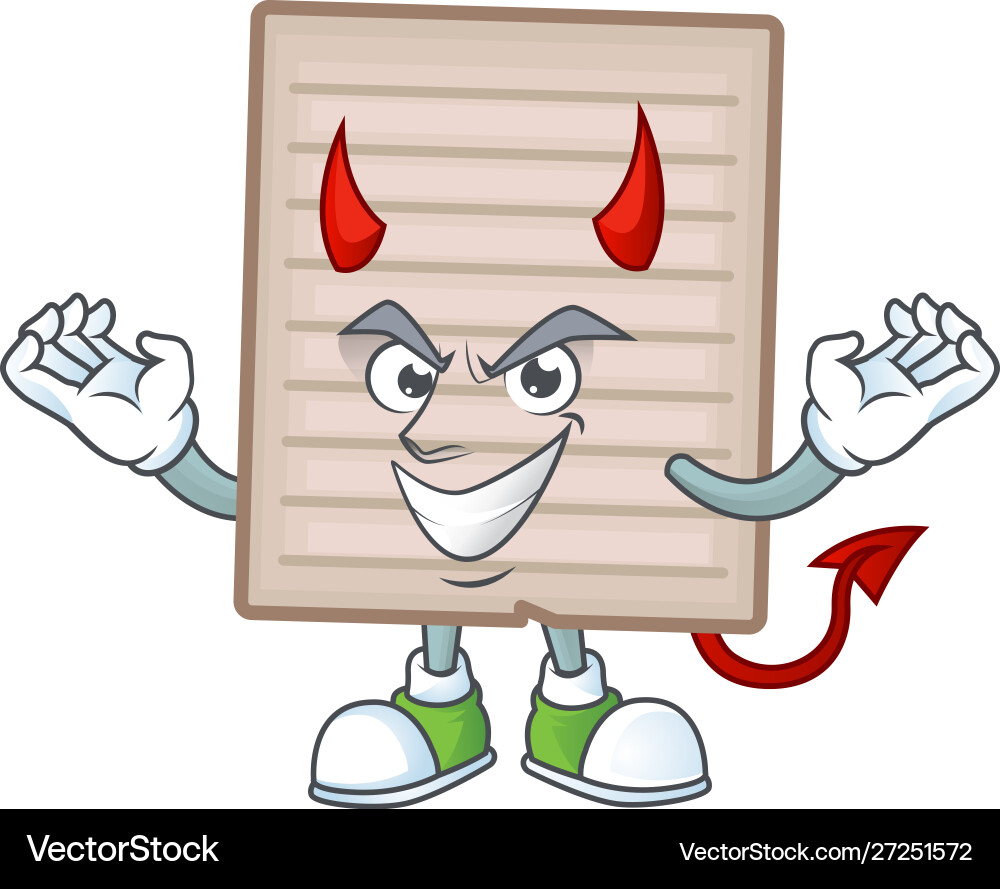 Devil Vintage Scrapbook Papier Cartoon für Notiz Vektorbild