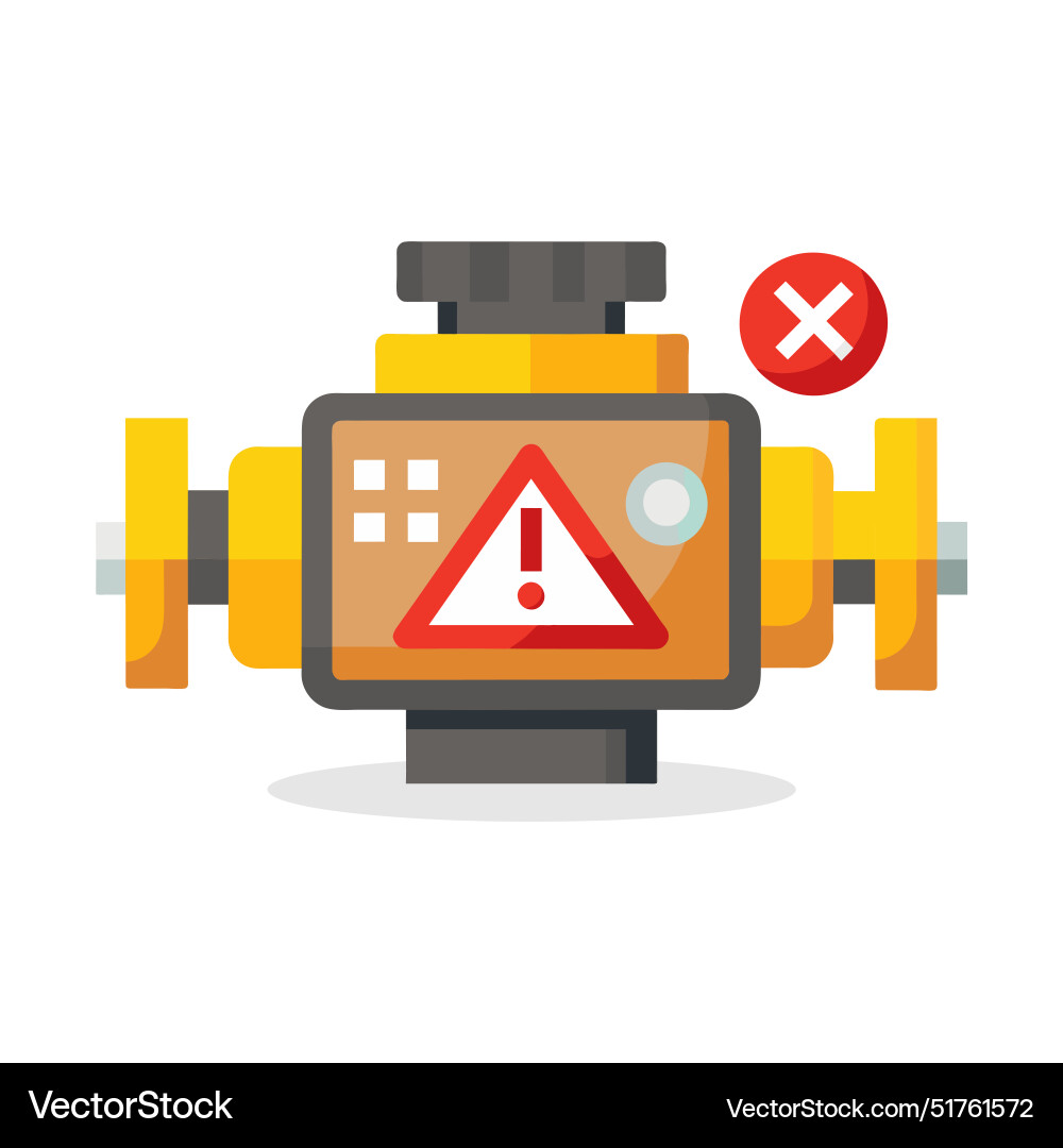 Engine warning isolated flat Royalty Free Vector Image