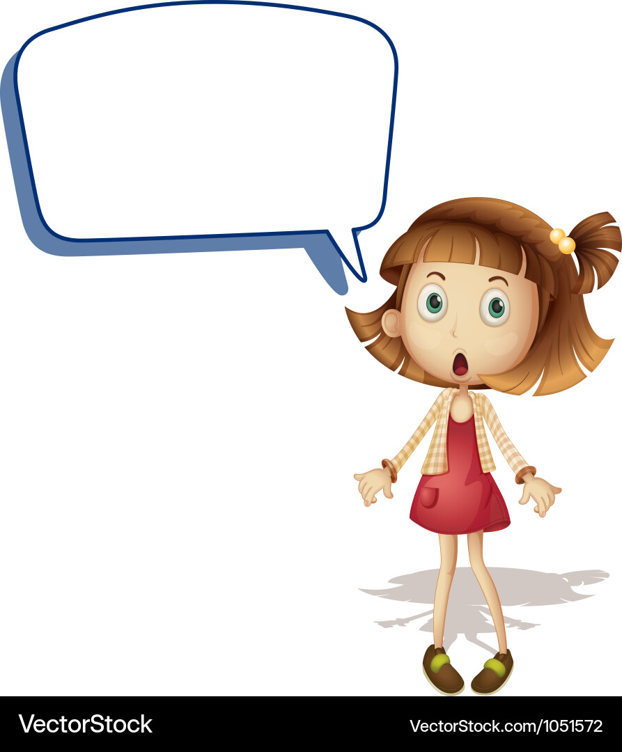 Girl and call out Royalty Free Vector Image - VectorStock
