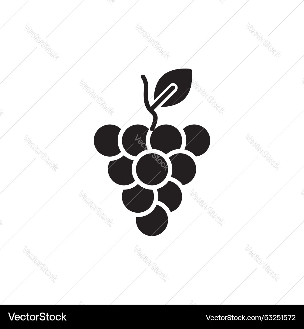 Grape icon set wine vineyard berry cluster symbol Vector Image