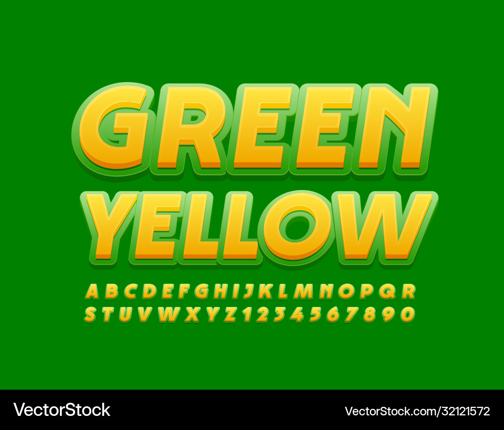 Green and yellow font modern creative Royalty Free Vector