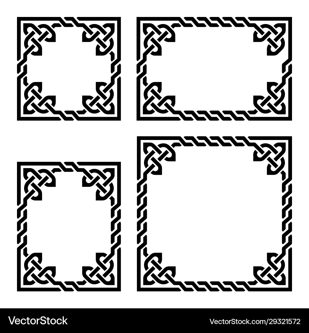 Irish celtic frame set Royalty Free Vector Image