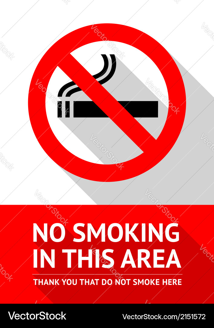 No smoking sticker flat design Royalty Free Vector Image
