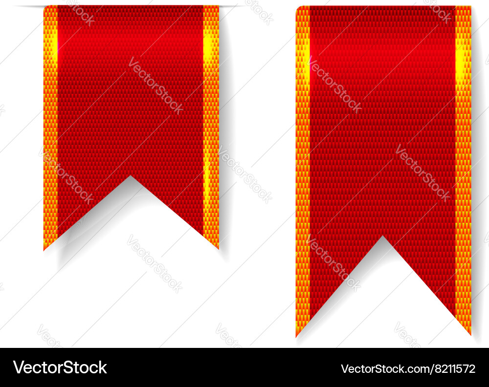 Red bookmark ribbons set Royalty Free Vector Image