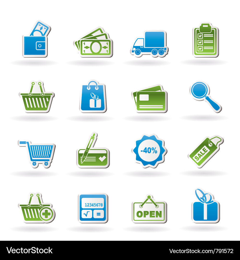 Shopping and website icons Royalty Free Vector Image