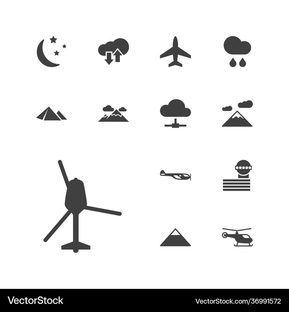 Sky Icons Lizenzfreies Vektorbild - VectorStock