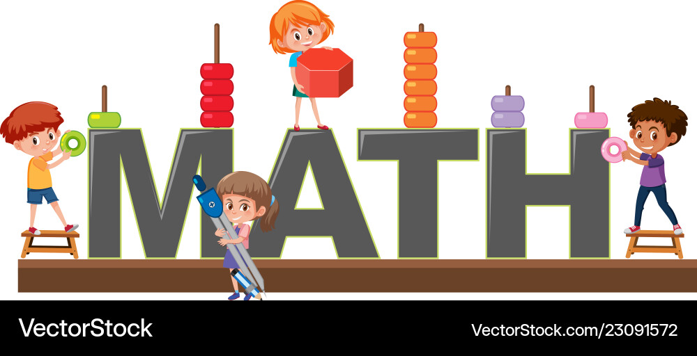 Students character on math logo Royalty Free Vector Image
