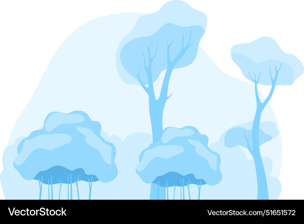 Stylized blue trees abstract landscape surreal Vector Image