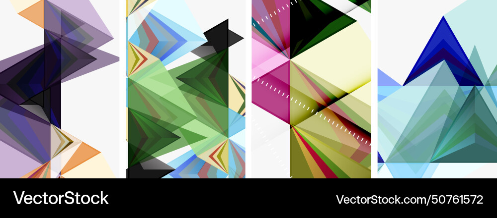 Triangle blend geometric concept poster designs Vector Image