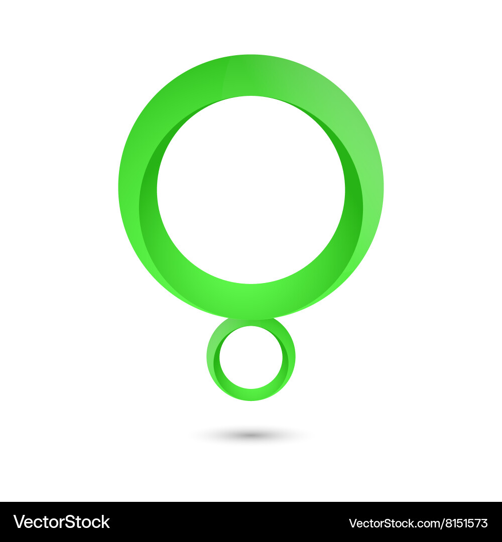 Abstract green circle shape letter q icon Vector Image