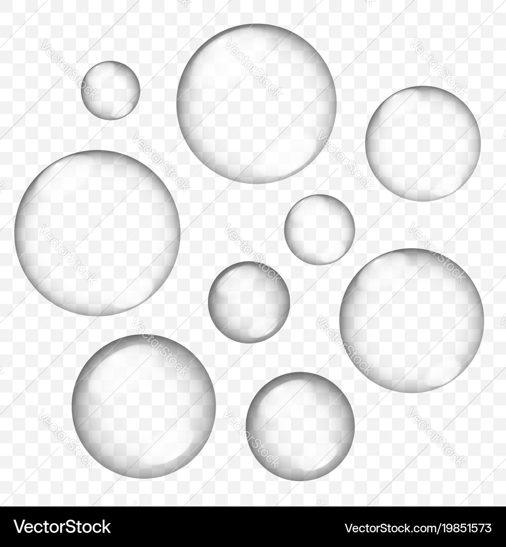 Air bubbles texture set isolated Royalty Free Vector Image