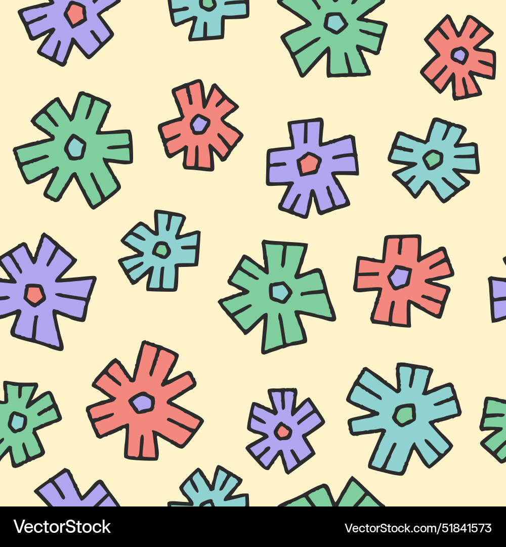Bunch of flower seamless pattern design Royalty Free Vector