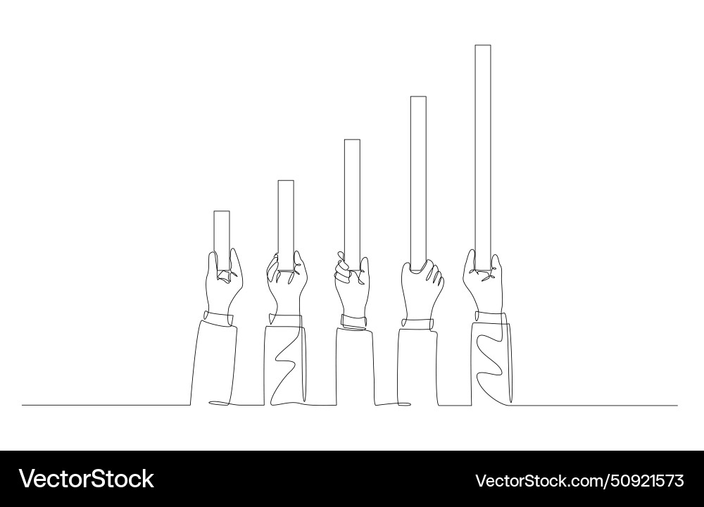 Business people raising growth bar graph Vector Image