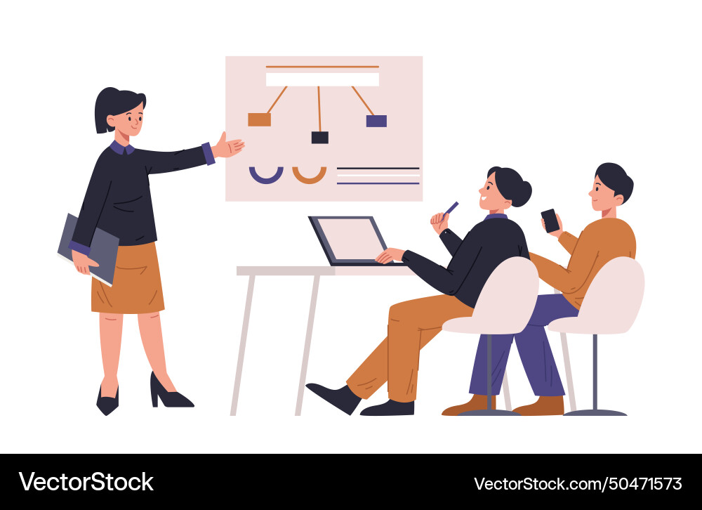 Business training courses teamwork presentation Vector Image