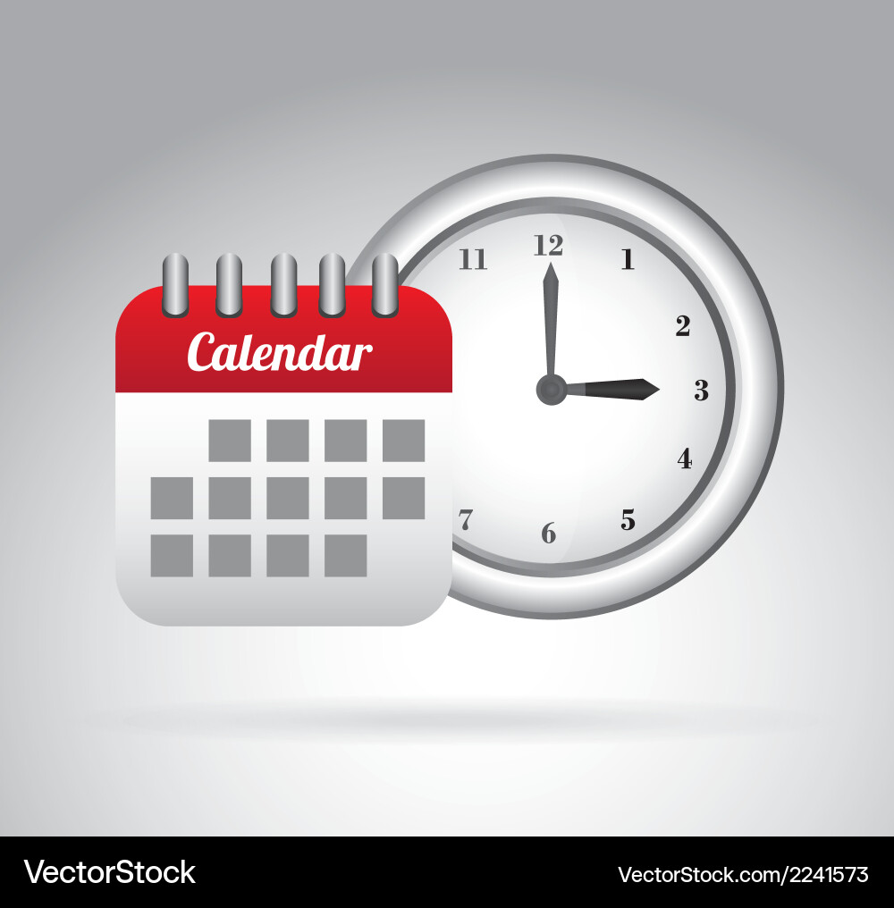 Calendar design over gray background Royalty Free Vector