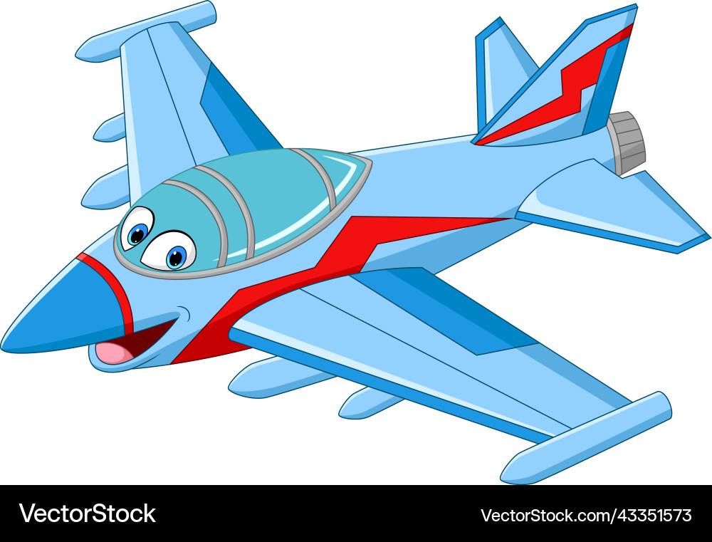 Cartoon Jet Fighter Mascot Royalty Free Vector Image