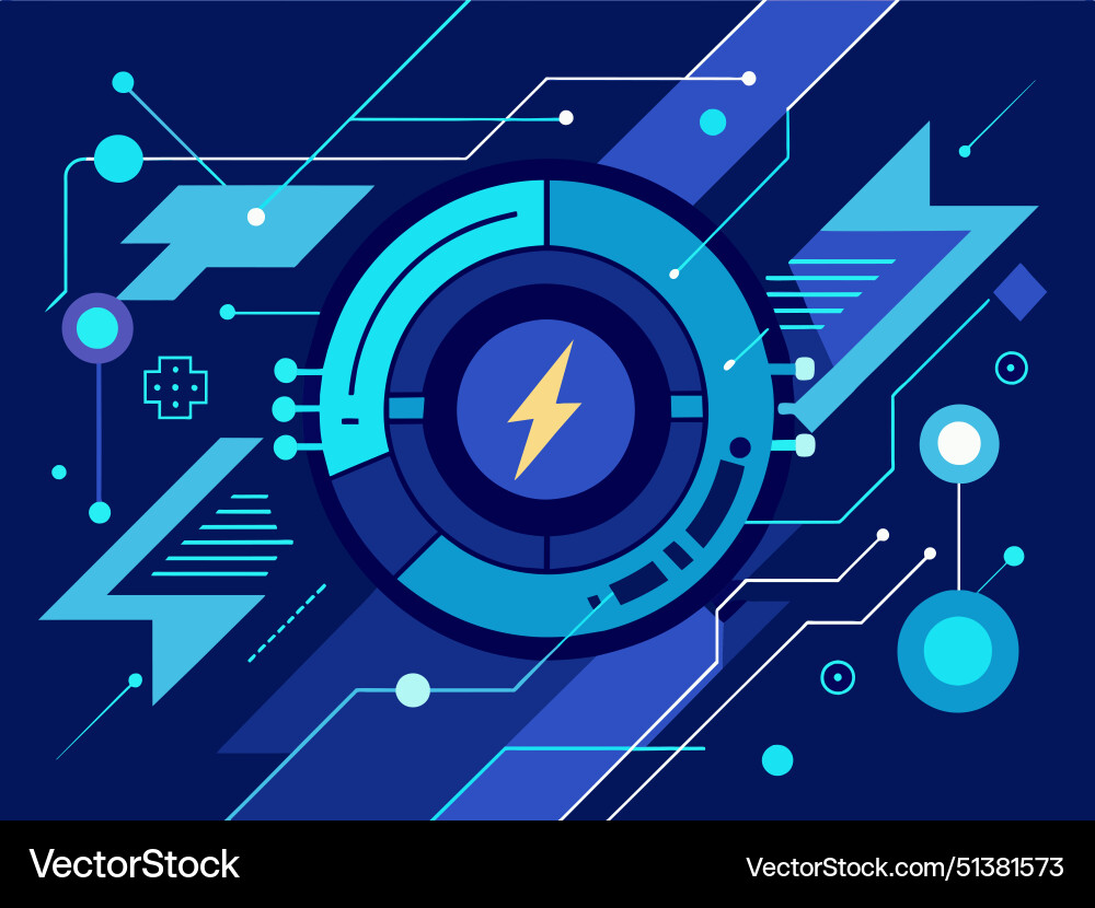 Circle blue abstract technology innovation Vector Image