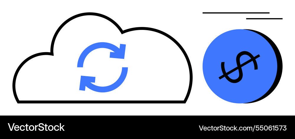 Cloud synchronization enhancing financial Vector Image