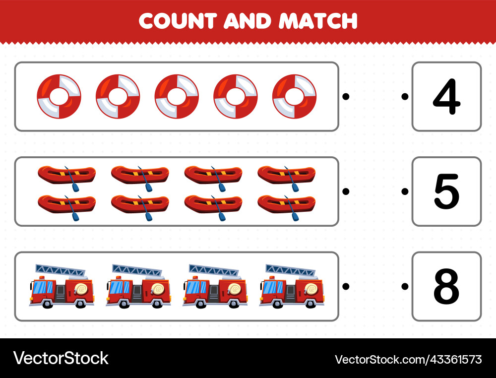 Education game for children count and match Vector Image
