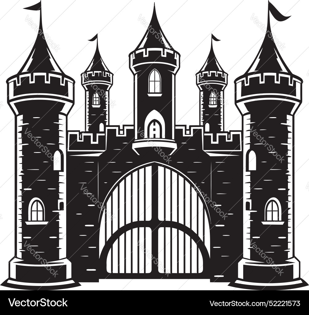 Fortressentry castle gate symbol royalgateway Vector Image