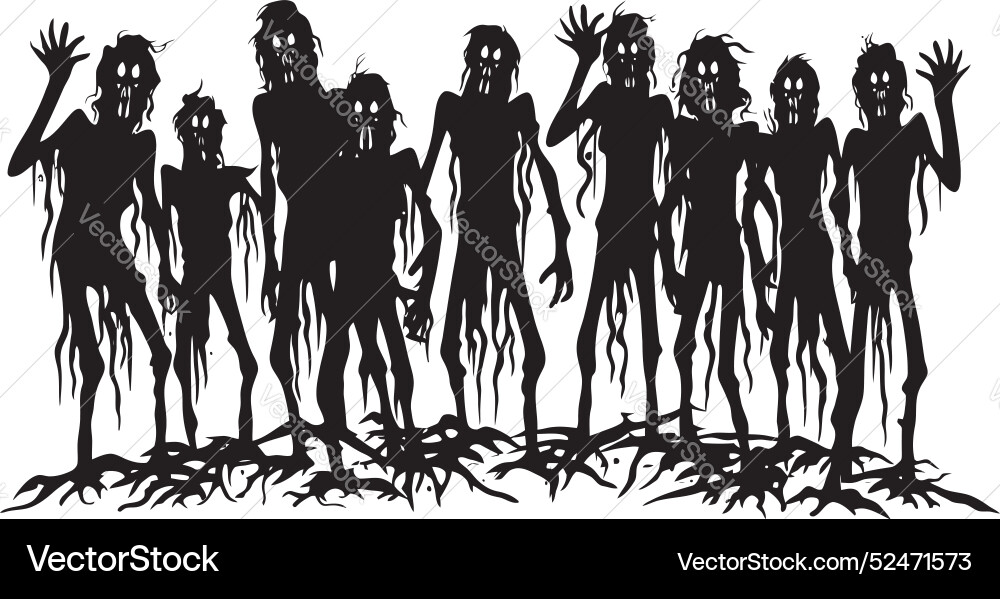 Ink infested infestation doodle zombies emblem Vector Image
