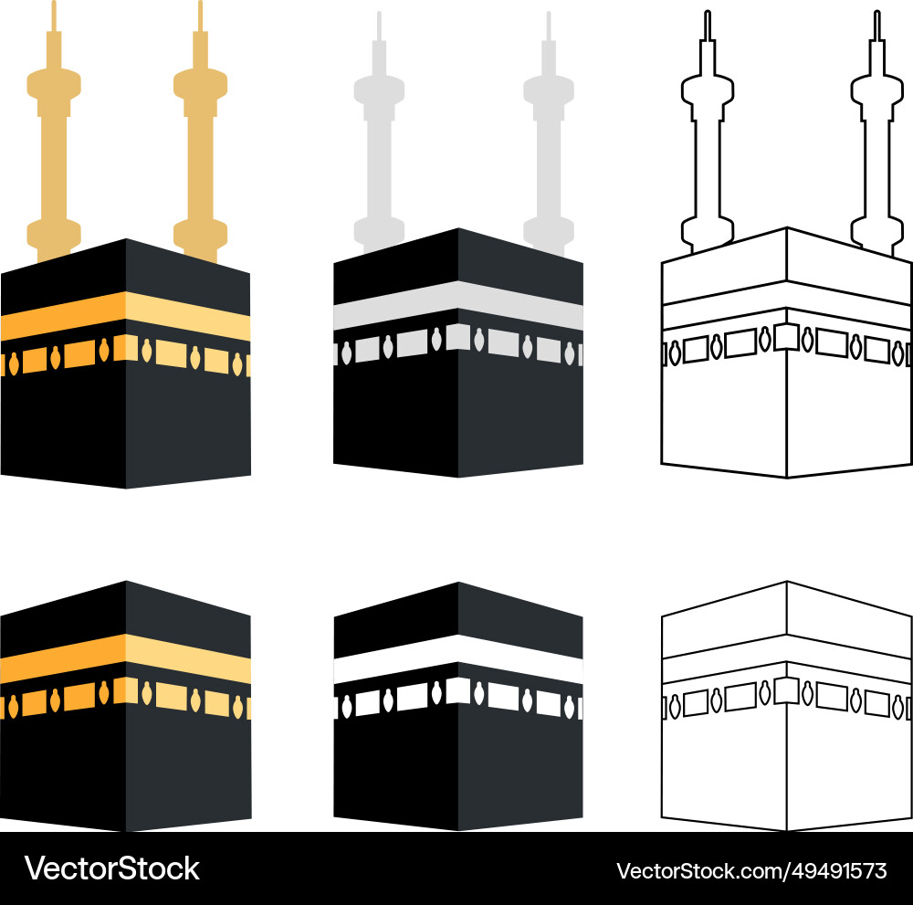Kaaba design collection set the or kabah Vector Image