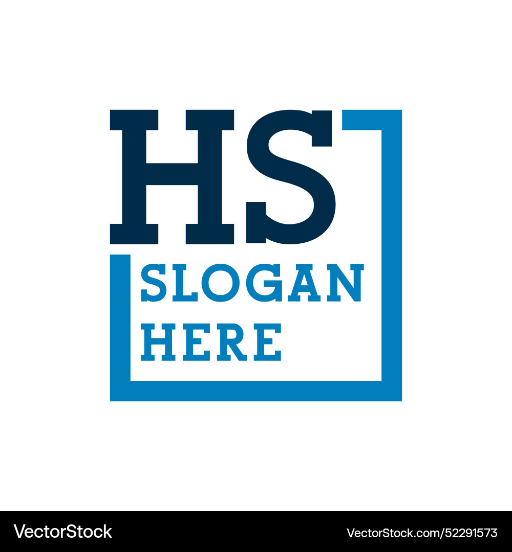 Minimal initials logo letters h and s hs initial Vector Image