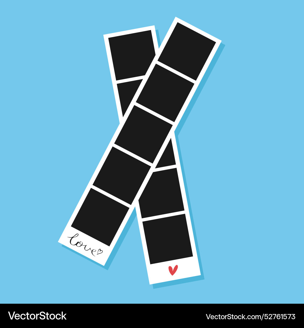 Photo booth picture frames strips decorated Vector Image