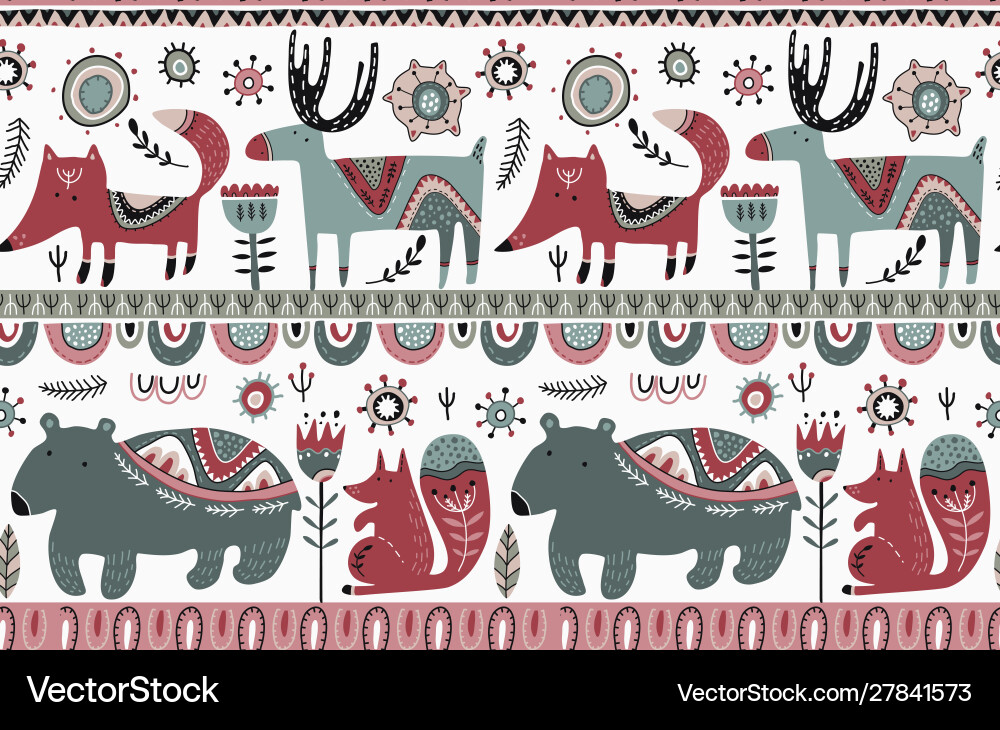 Scandinavian Winter Pattern Royalty Free Vector Image