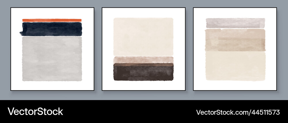 Set of abstract hand painted Royalty Free Vector Image