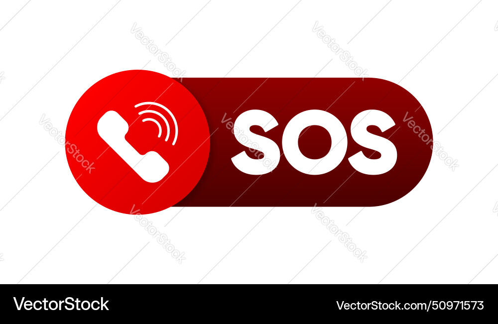 Sos button emergency help sign symbol calling Vector Image