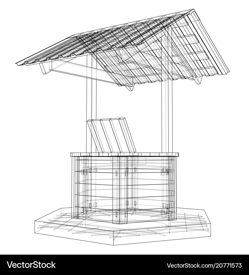 Water Well Blueprint Royalty Free Vector Image