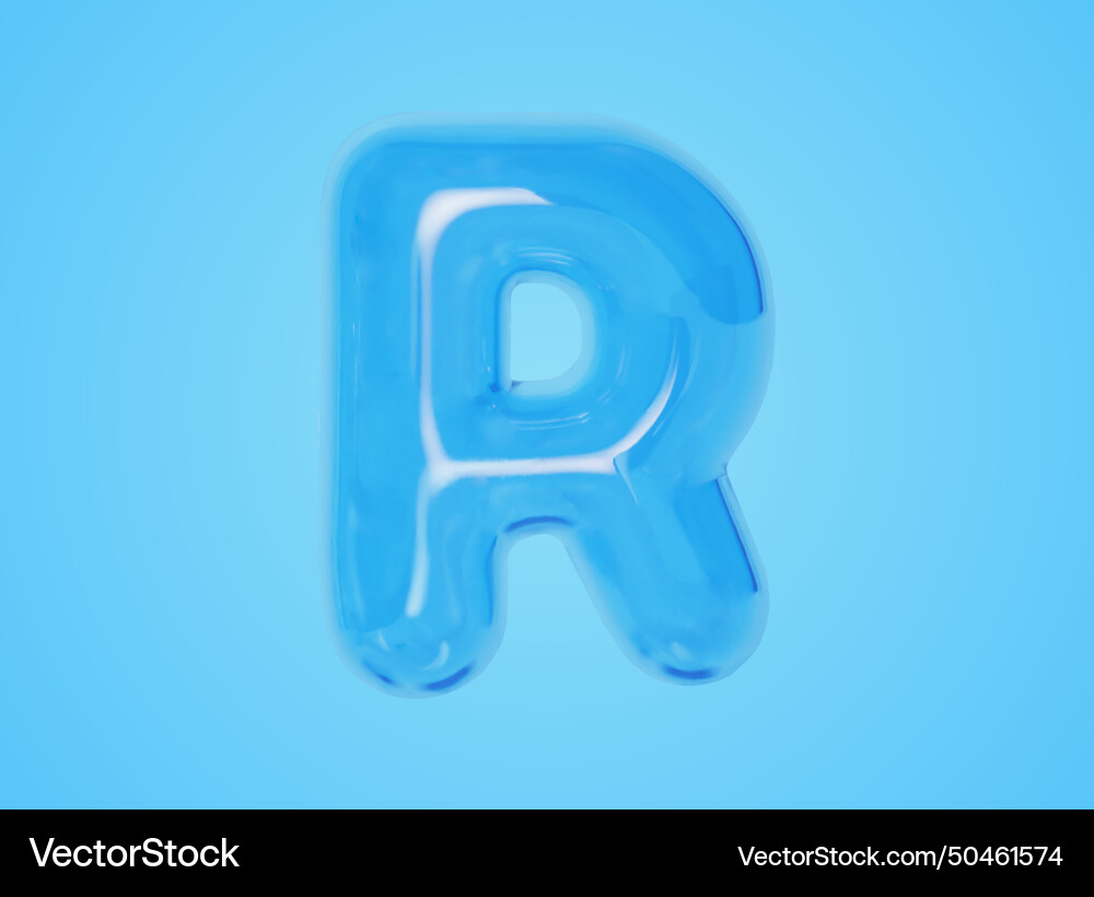 3d transparent r letter balloon Royalty Free Vector Image