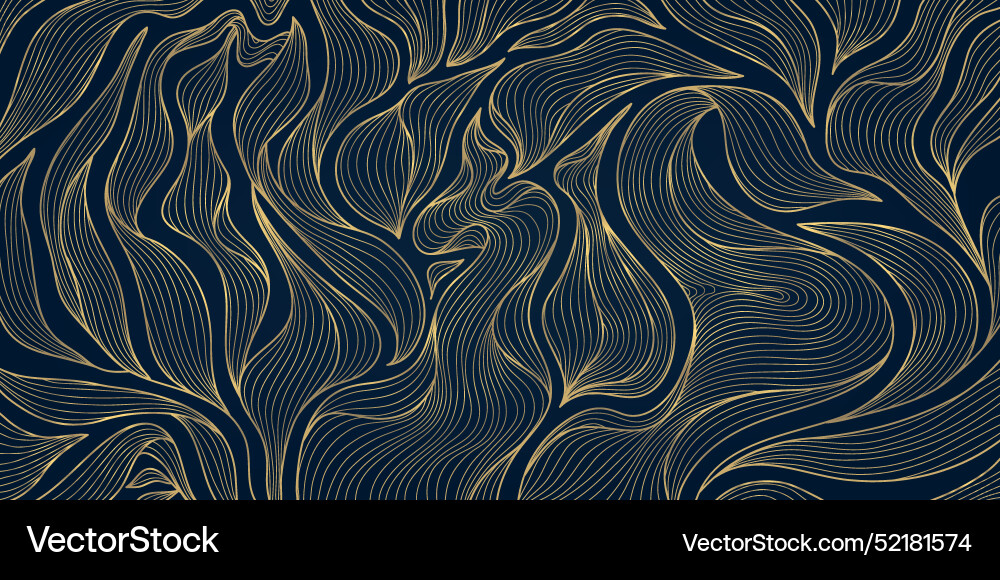 Art deco gold leaf pattern luxury leaves Vector Image