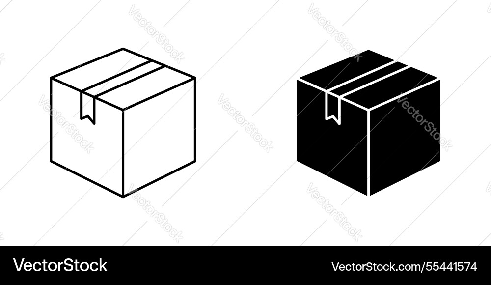 Box icon symbol collection on white background Vector Image
