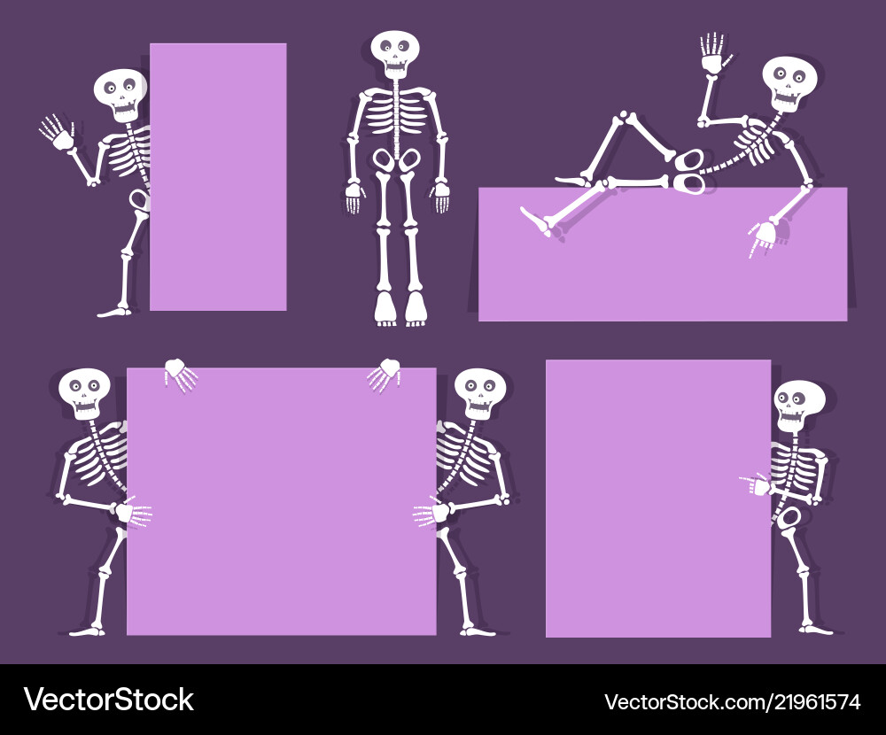 Cartoon skeleton bony character Royalty Free Vector Image