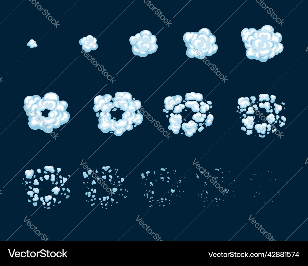 Cartoon Smoke Explosion Effect Royalty Free Vector Image