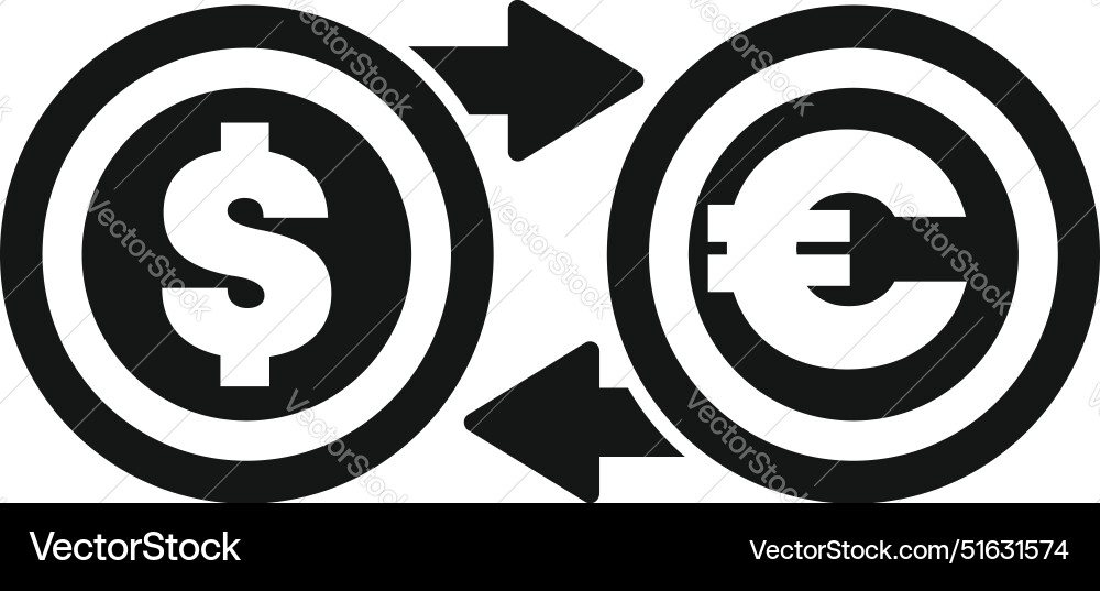 Currency exchange icon depicting converting us Vector Image