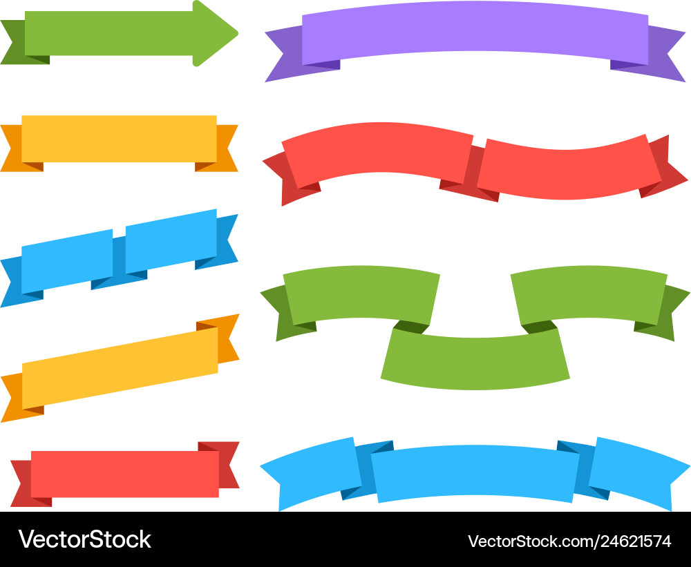 Empty ribbons colorful label price banners Vector Image