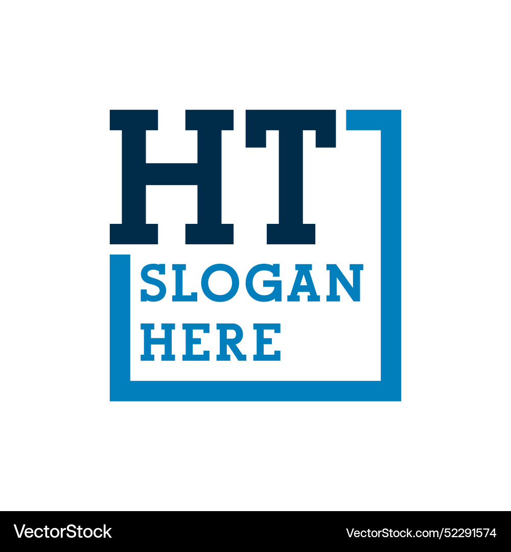 Minimal initials logo letters h and t ht initial Vector Image