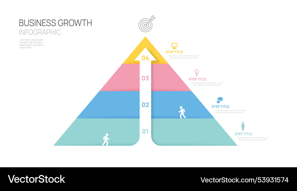 Pyramid Chart - Growth Stages Royalty Free Vector Image