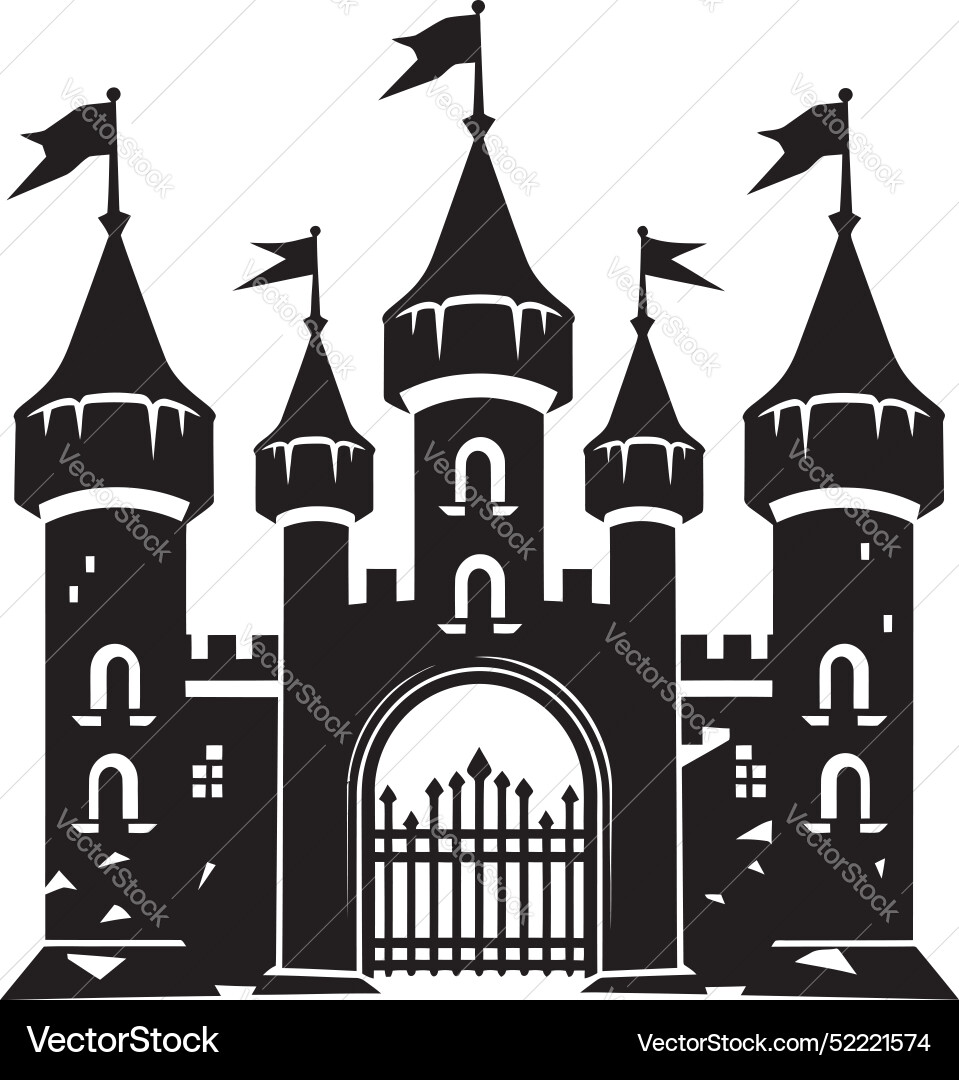Royalgateway castle gate emblem knightguard Vector Image