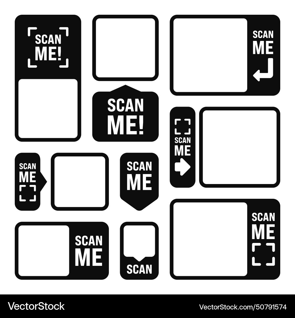 Scan me blank sticker online payment special Vector Image