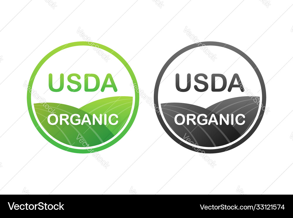 USDA Organic Emblem Stickers Royalty Free Vector Image