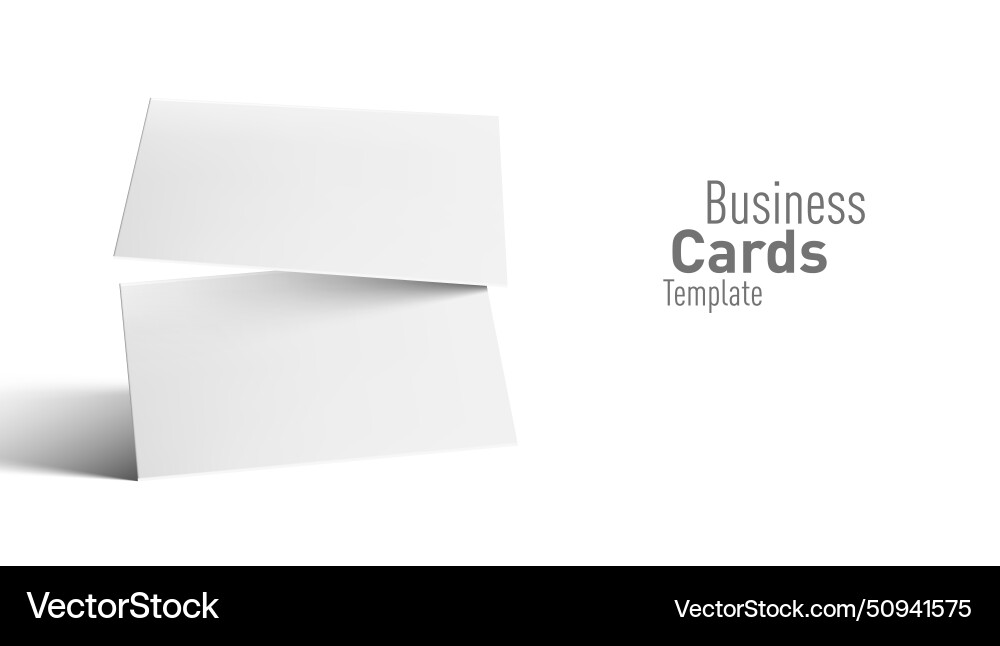 3d white flying business cards with shadow Vector Image