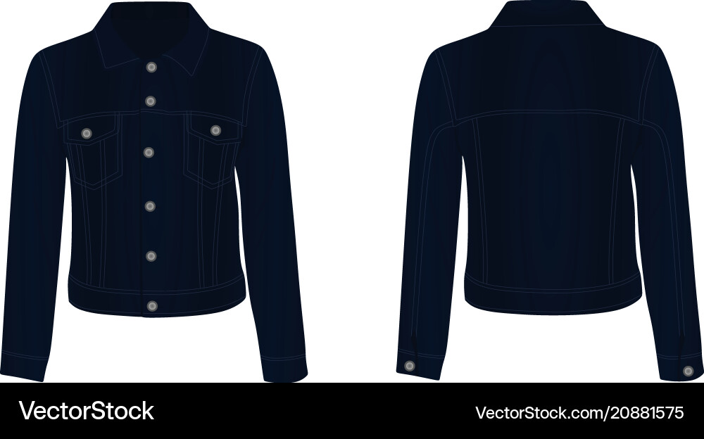 Blue denim jacket Royalty Free Vector Image - VectorStock