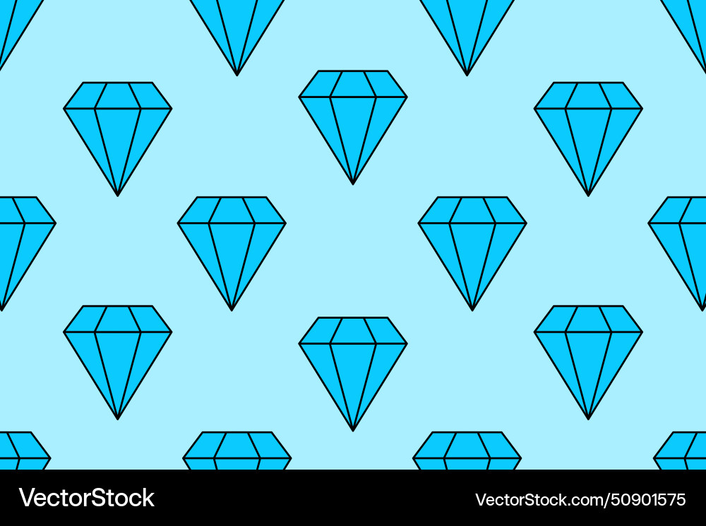 Blue diamond seamless pattern Royalty Free Vector Image