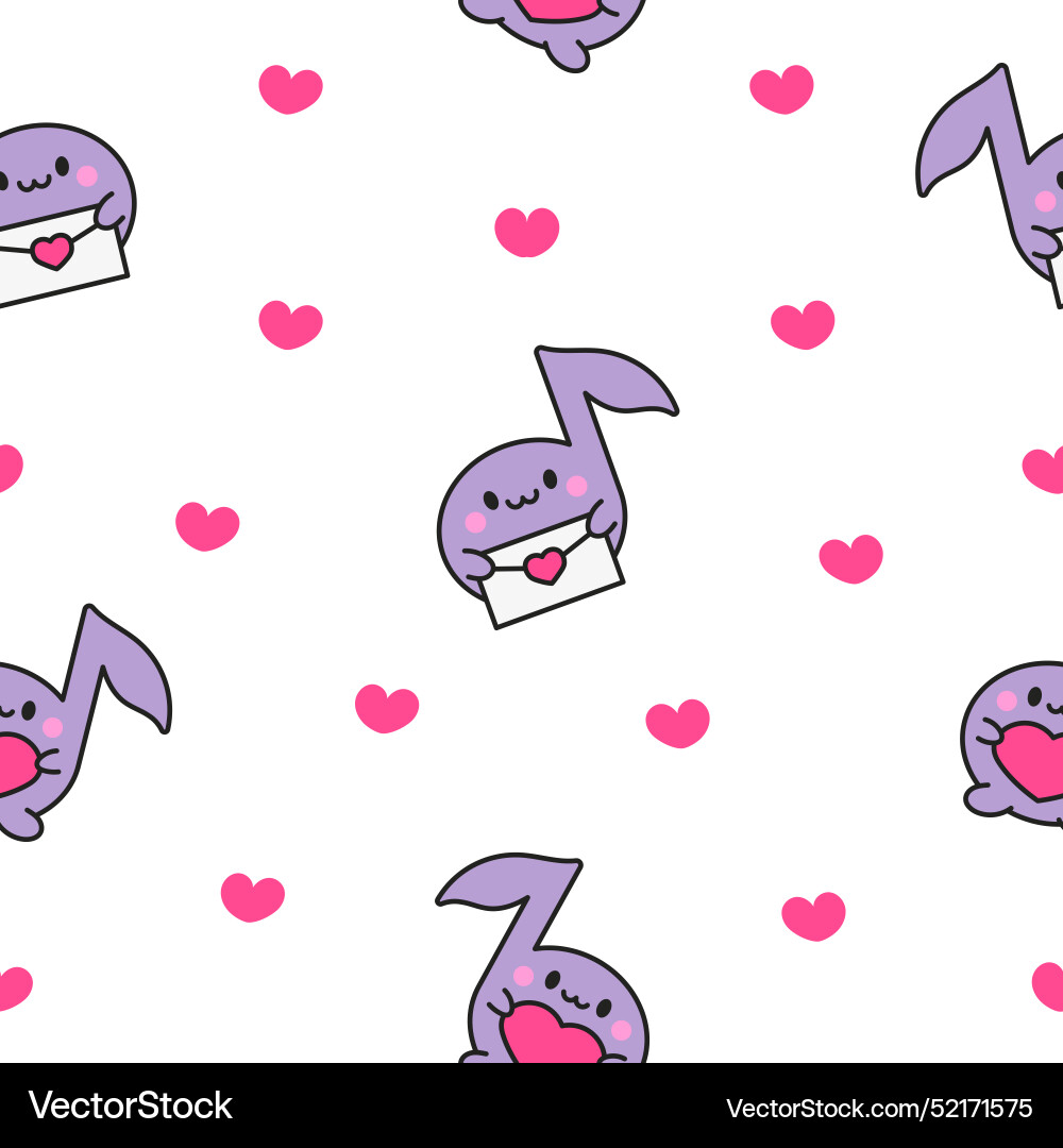 Cute little music note seamless pattern Royalty Free Vector
